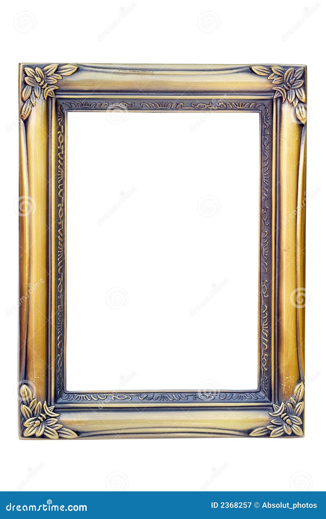 Golden photo frame stock image. Image of golden, carve - 2368257