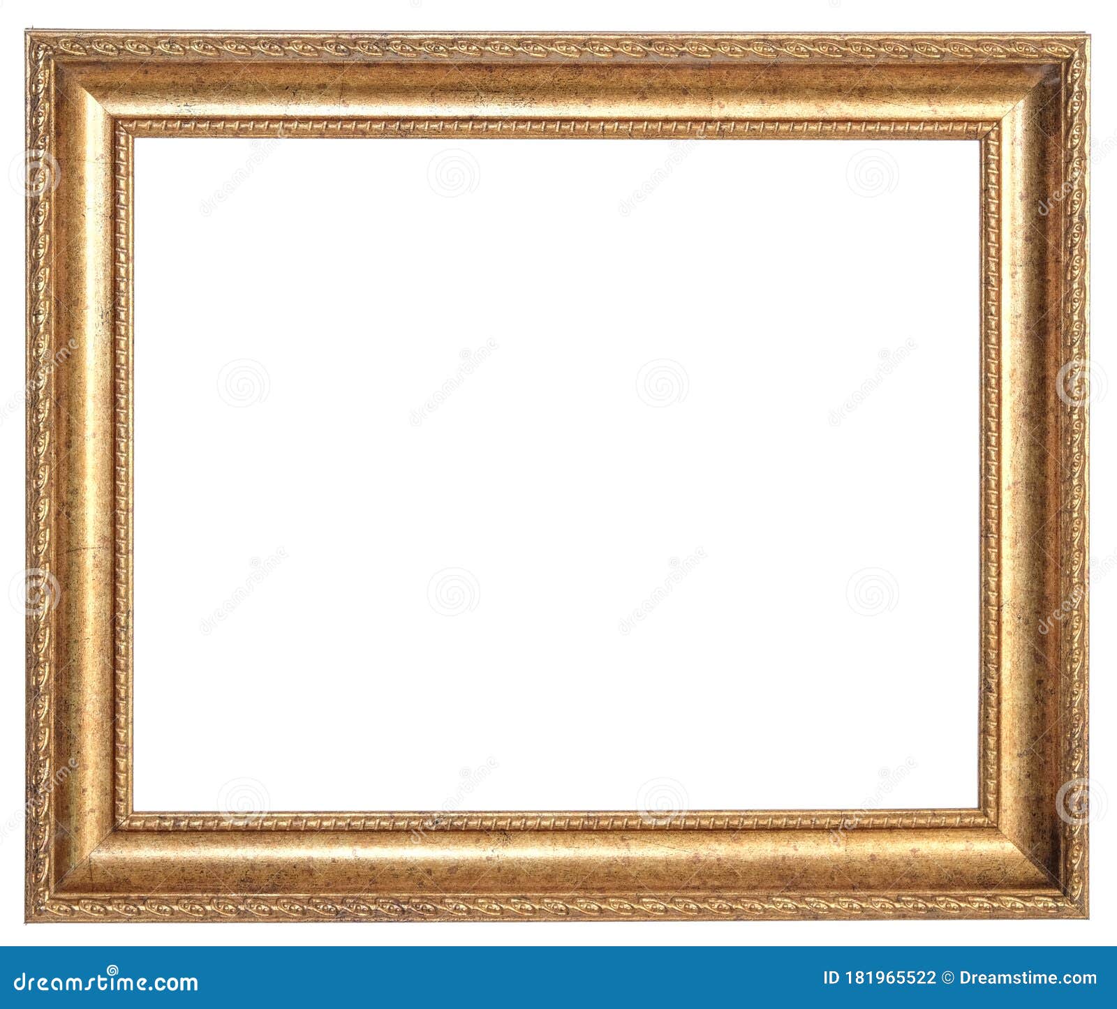 Golden Photo Frame. Isolated Object on a White Background Stock Photo ...