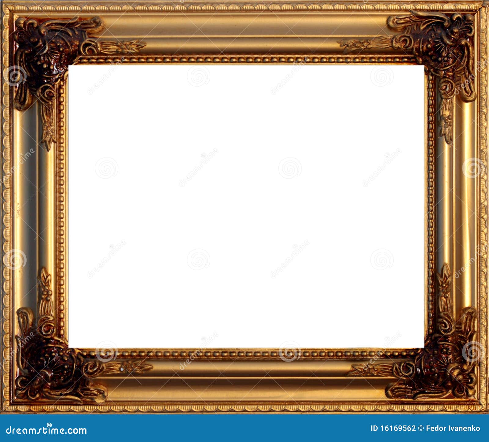 Golden picture frame stock photo. Image of clipping, framed - 16169562