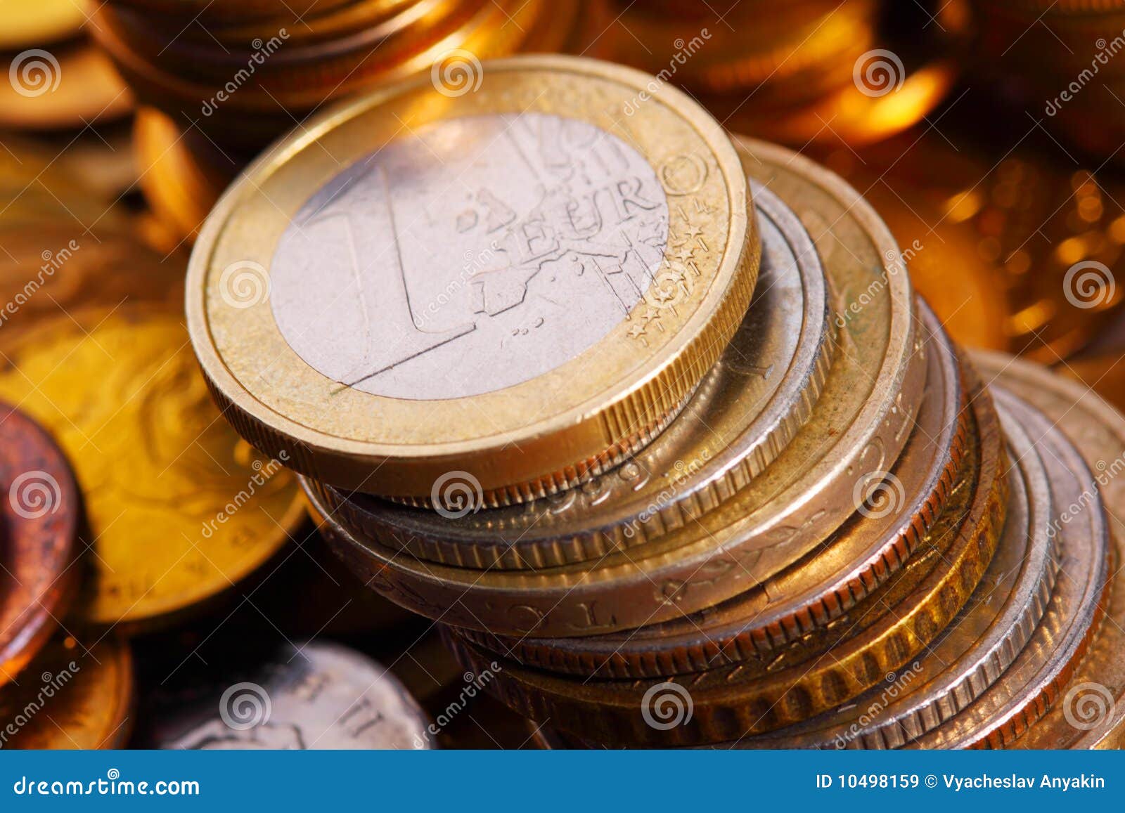 Golden piles of coins stock image. Image of inheritance - 10498159