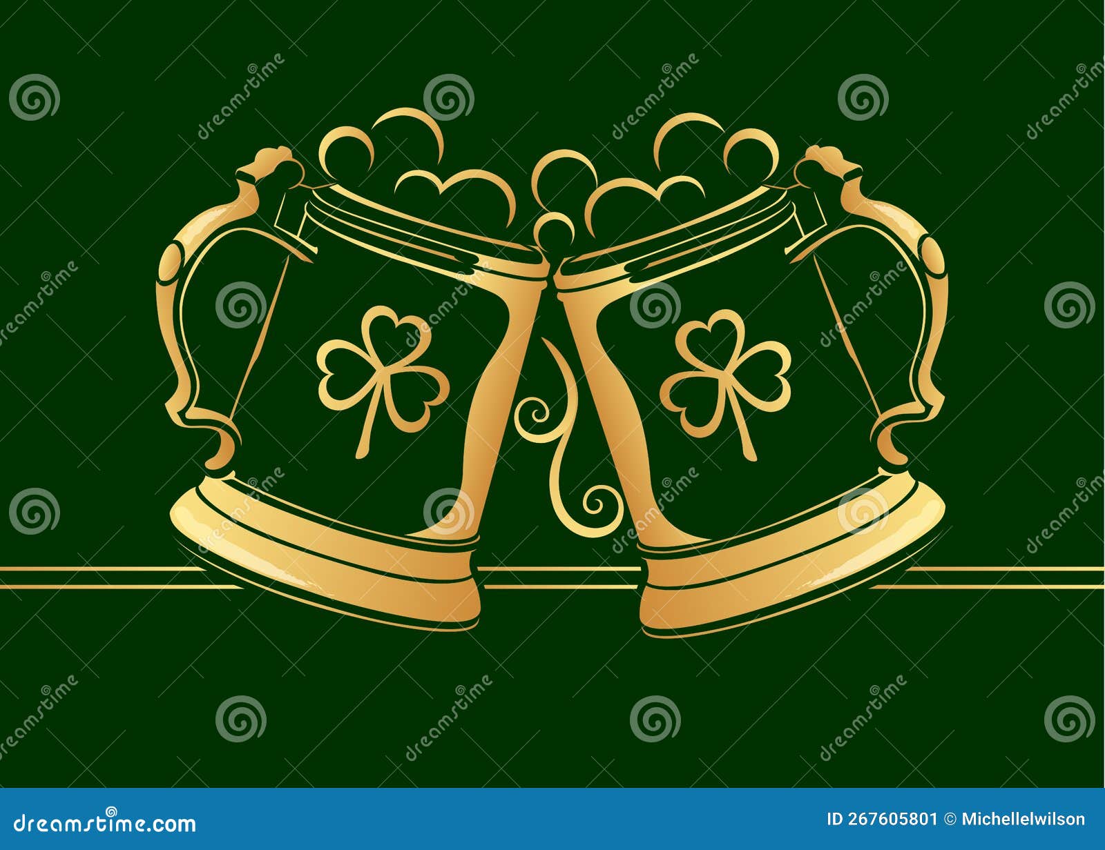 A Pair of Golden Beer Pints Clanking Stock Vector - Illustration of ...