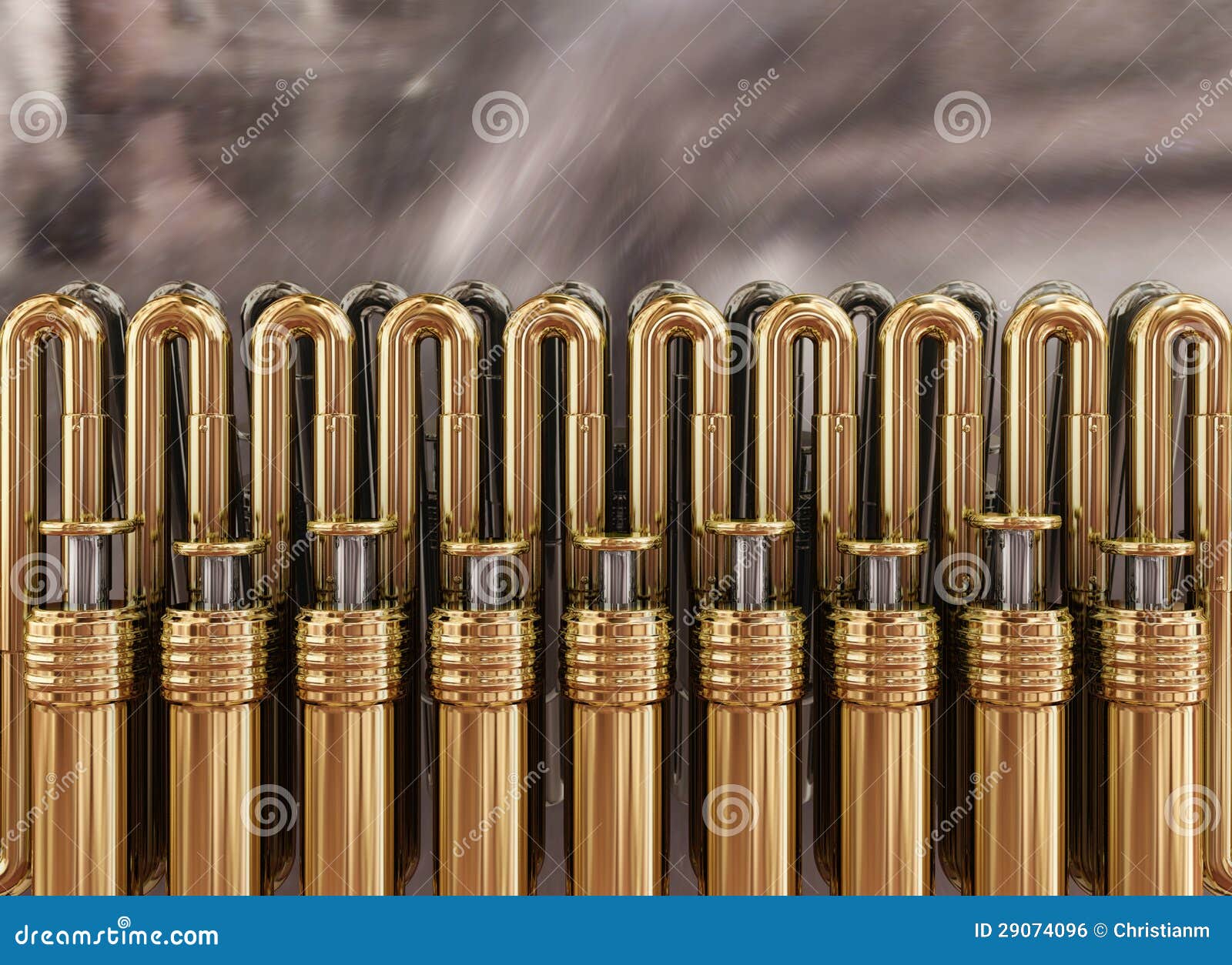 Golden pipes stock illustration. Illustration of gold - 29074096