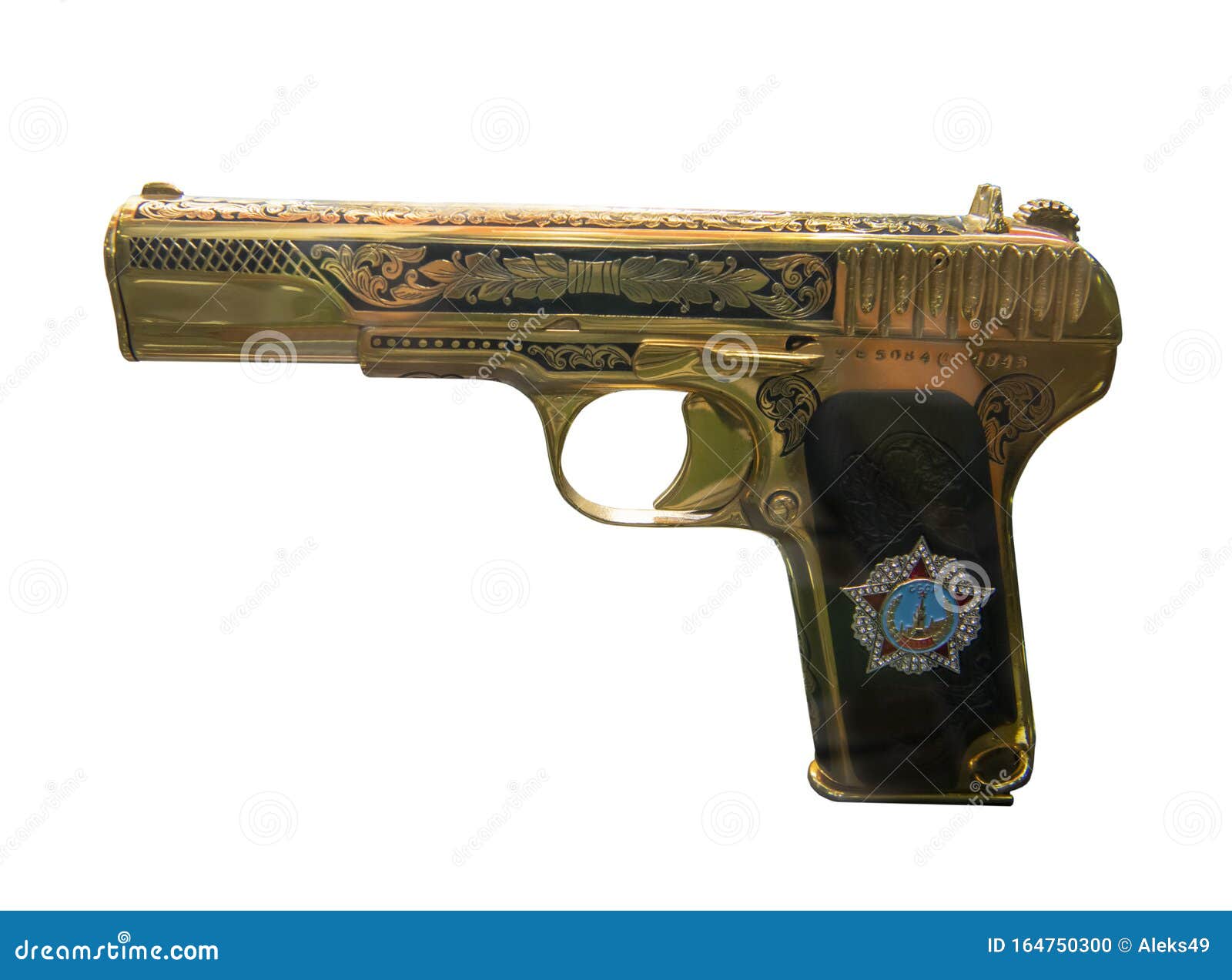 Golden Pistol TT with a Copy of the Order of Victory, Released in 1945 ...