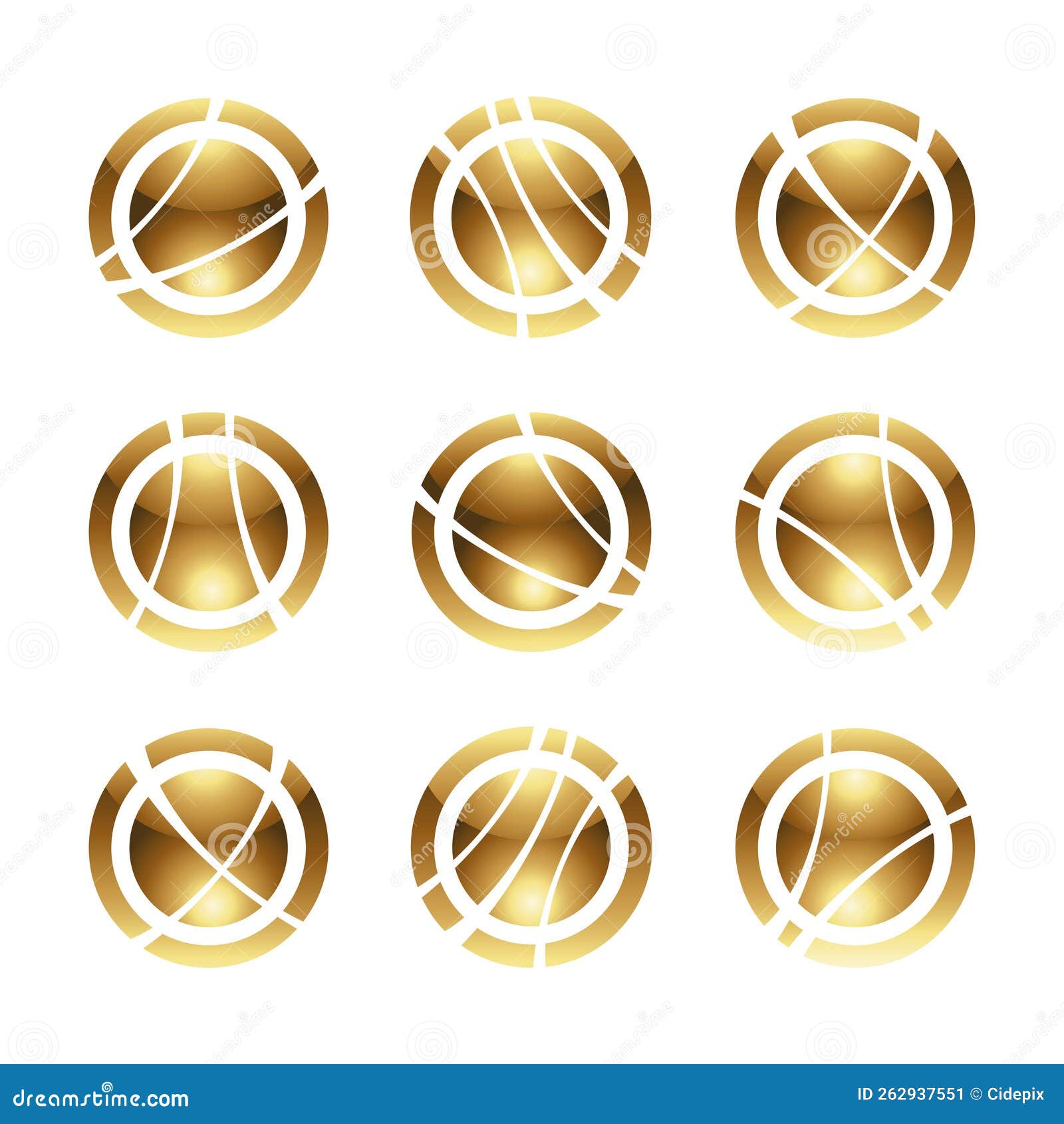 Golden Planets and Orbits on White Background Stock Vector ...