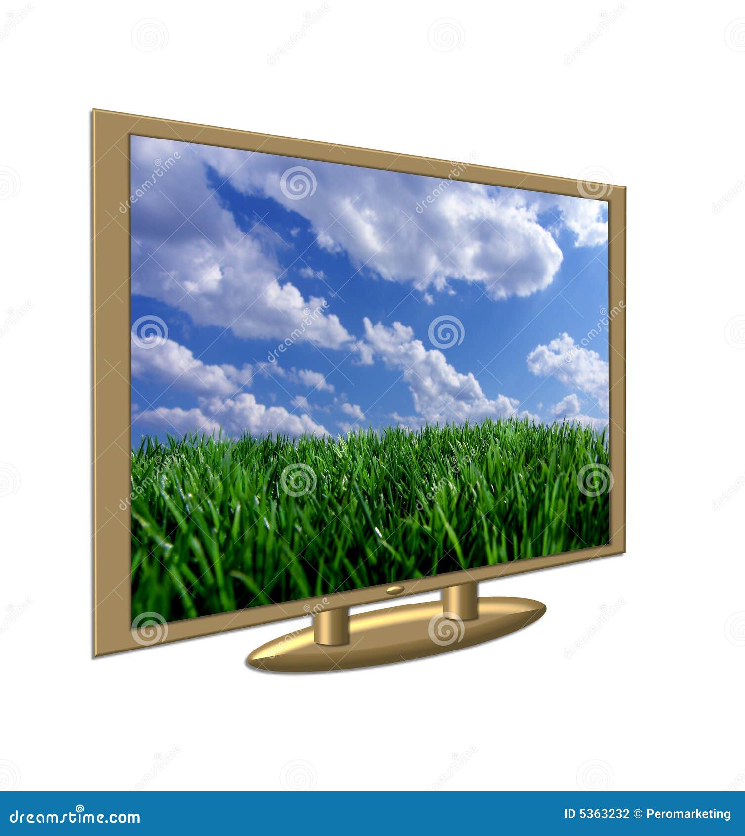 Golden plasma - lcd tv stock illustration. Illustration of monitor ...