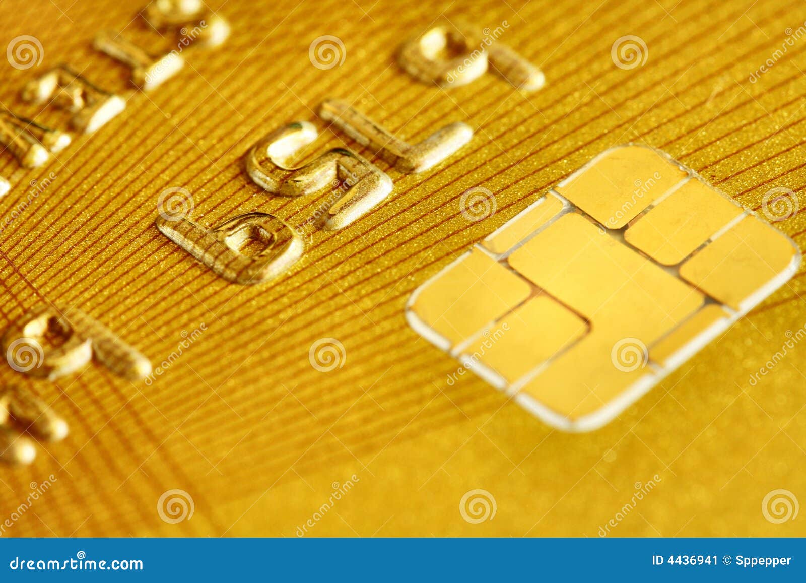 Golden Plastic Credit Card stock image. Image of banking - 4436941