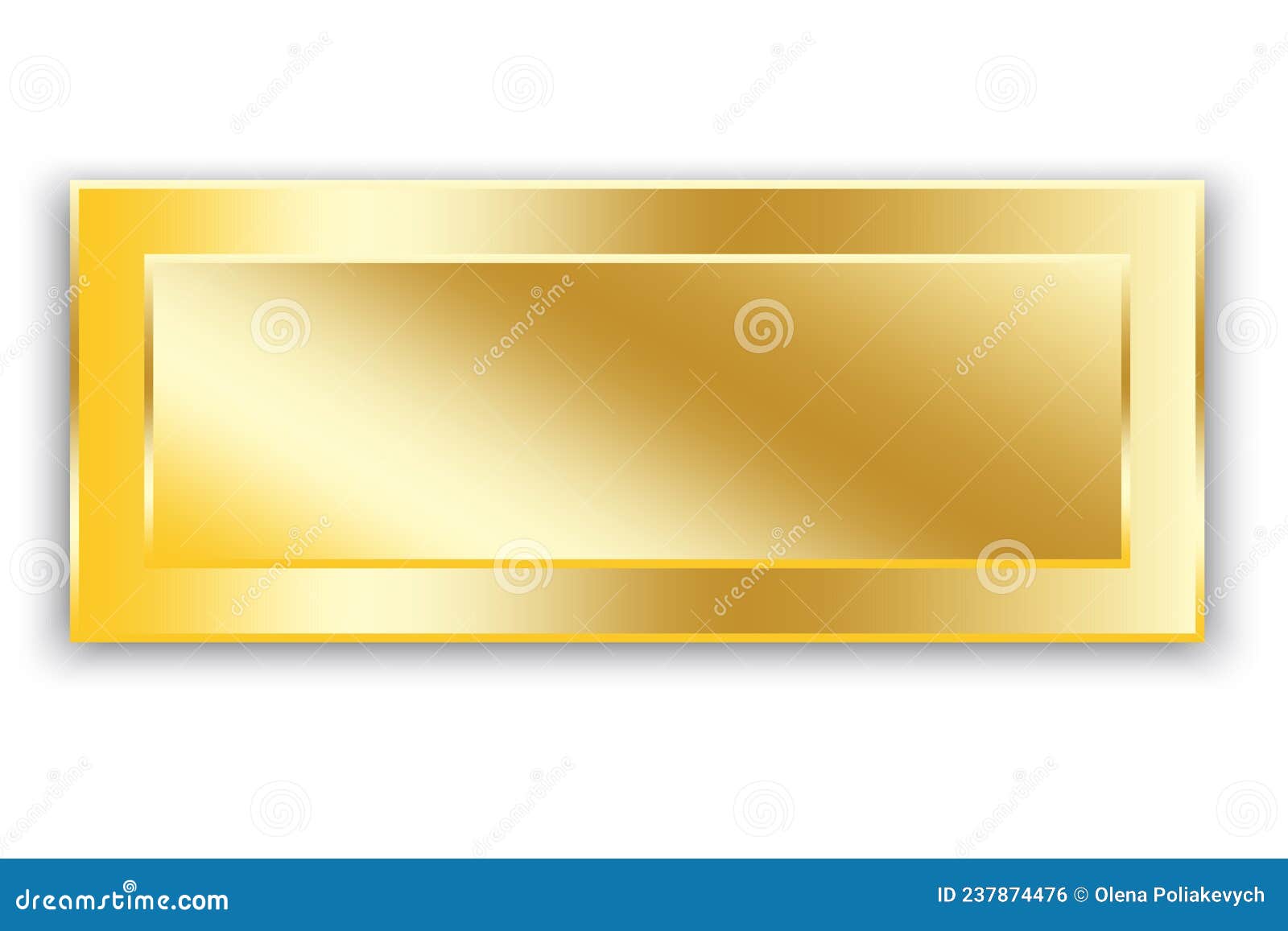 Golden Plate Icon. Name Tag. Rectangular Shape. Realistic Design ...