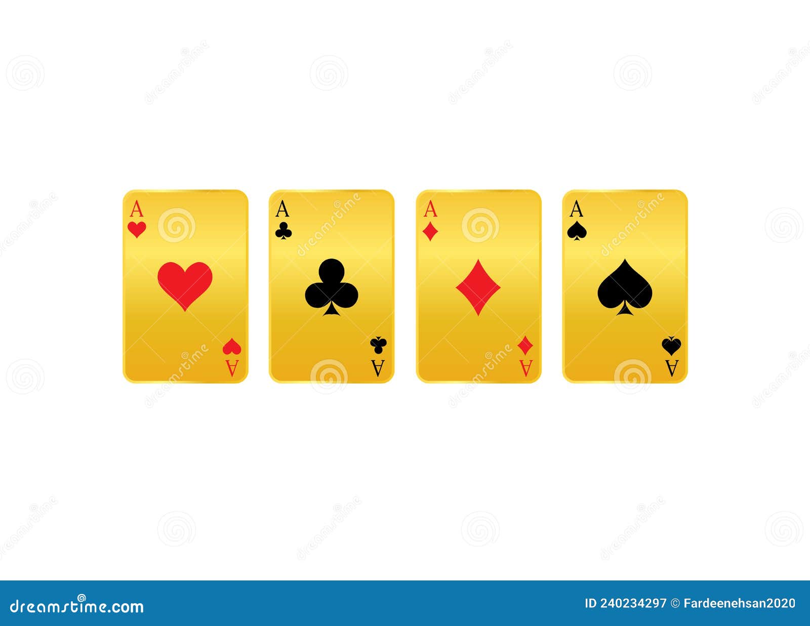 Golden Playing Card Vector, Suit of Ace Poker Card Stock Vector ...
