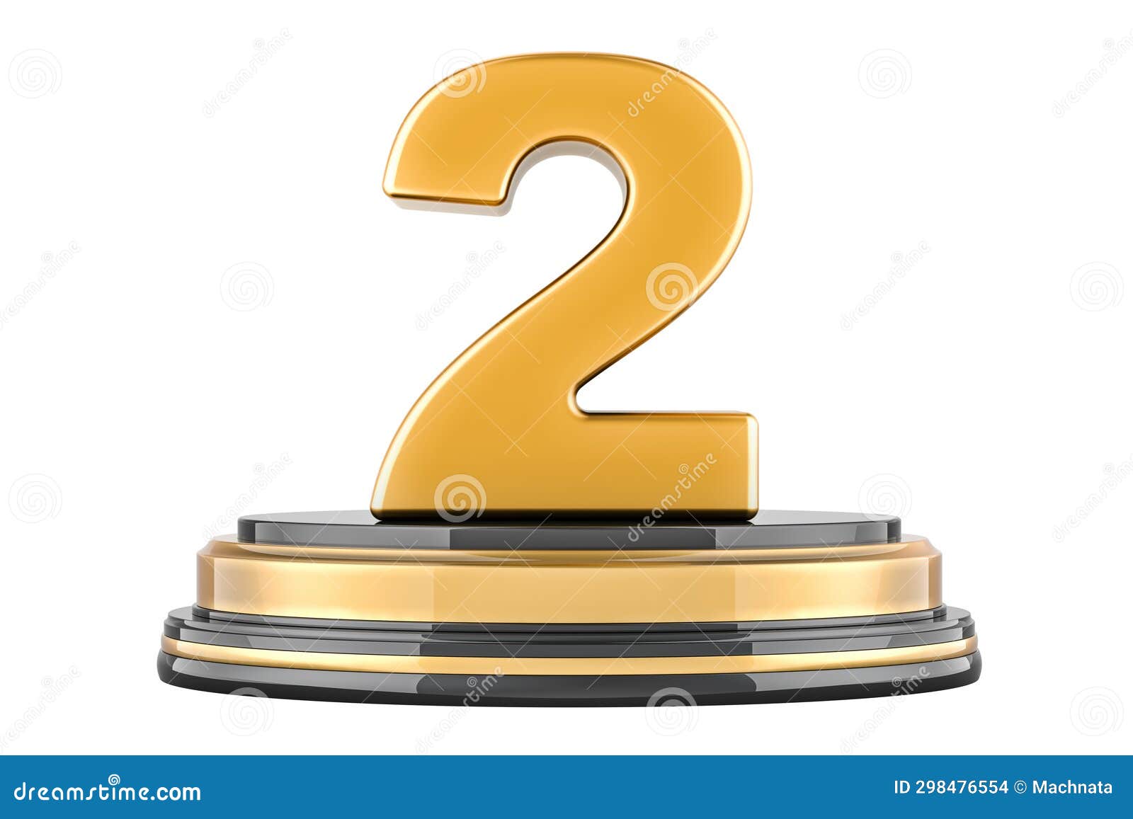 Golden 2 Podium, Award Concept. 3D Rendering Stock Illustration ...
