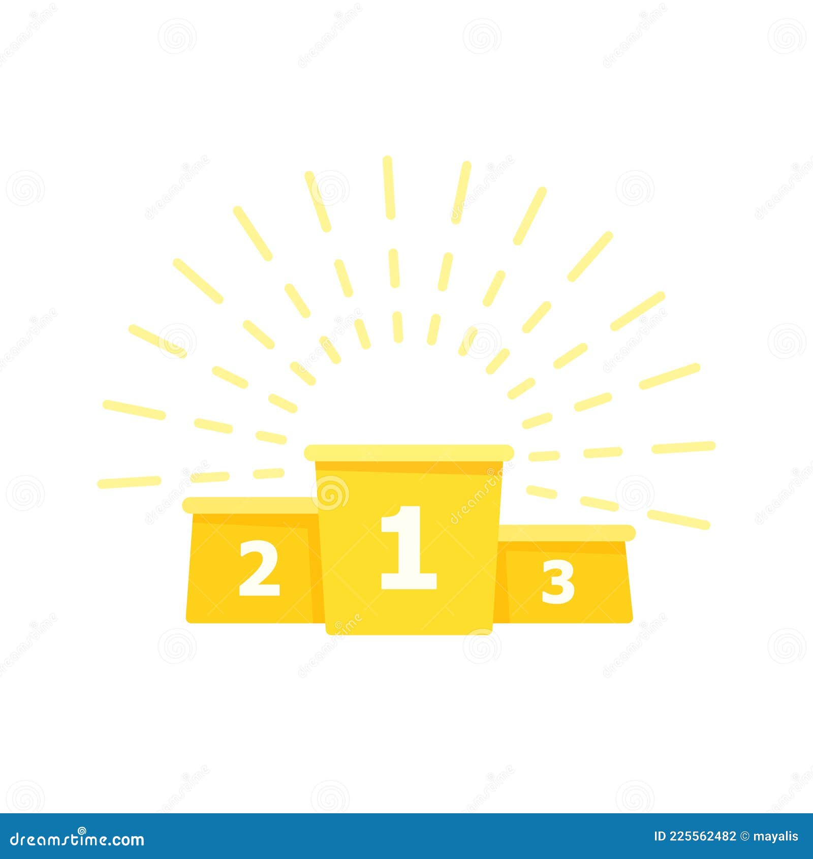 Winners First Second Third Place Awards Podium Cartoon Vector ...
