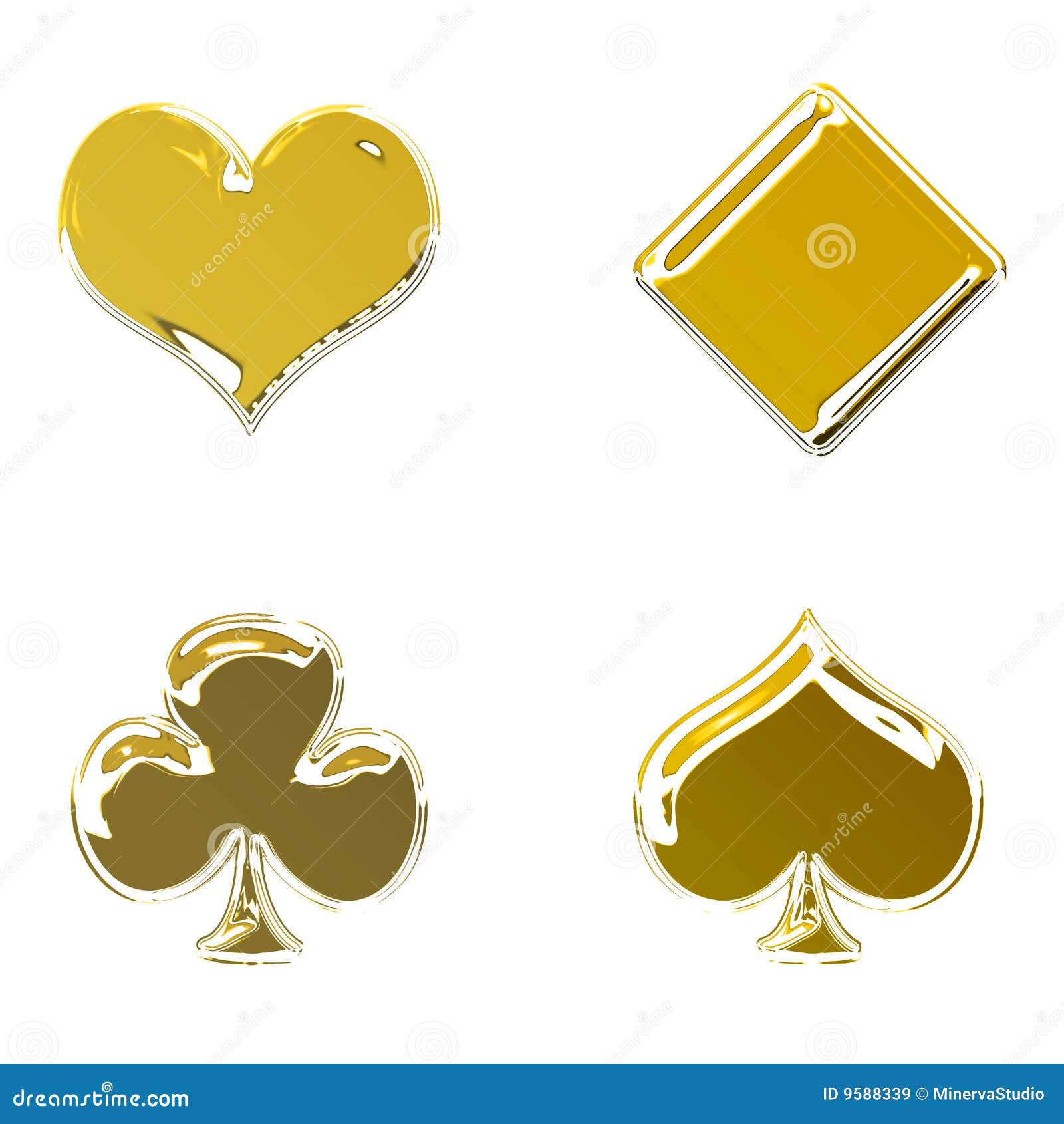 Golden poker symbols stock illustration. Illustration of golden - 9588339