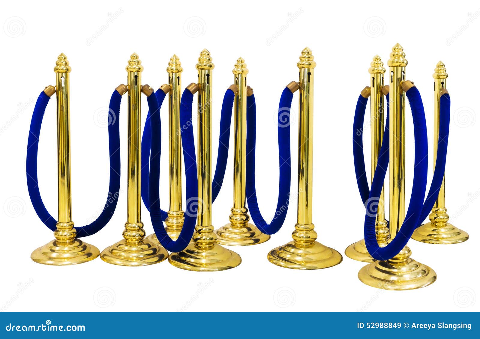 Golden Pole Barricade Isolated Stock Image - Image of golden, gallery ...