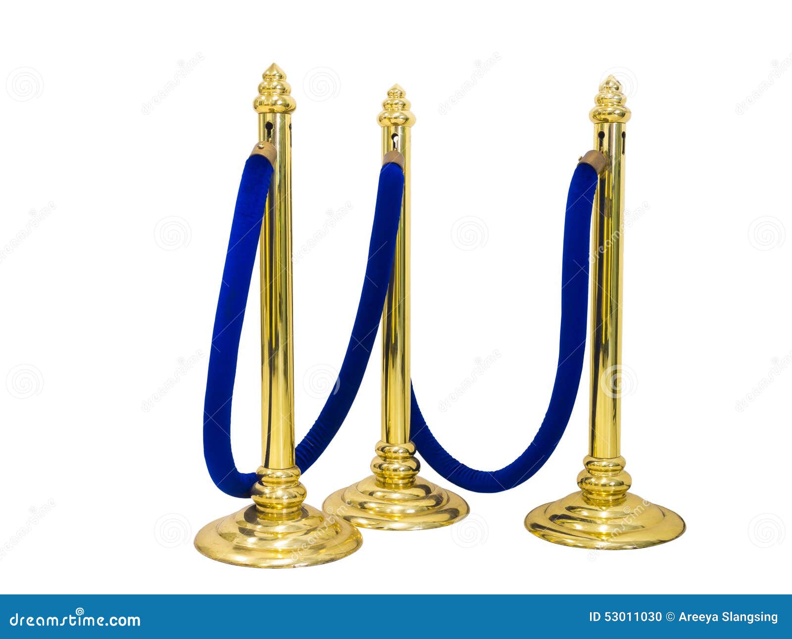 Golden Pole Barricade Isolated Stock Photo - Image of block, isolated ...