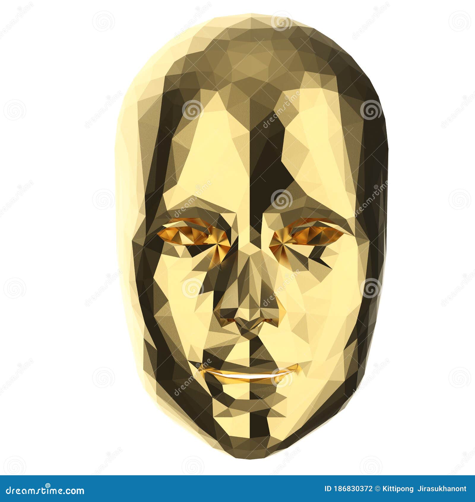 Polygonal Face On Screen Laptop With Data. Artificial Intelligence ...