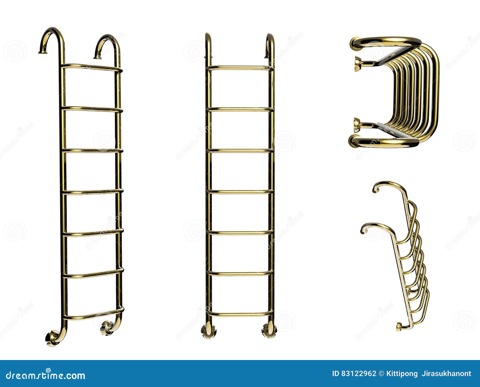 Golden Pool Ladder Isolated on White Stock Photo - Image of rendering ...