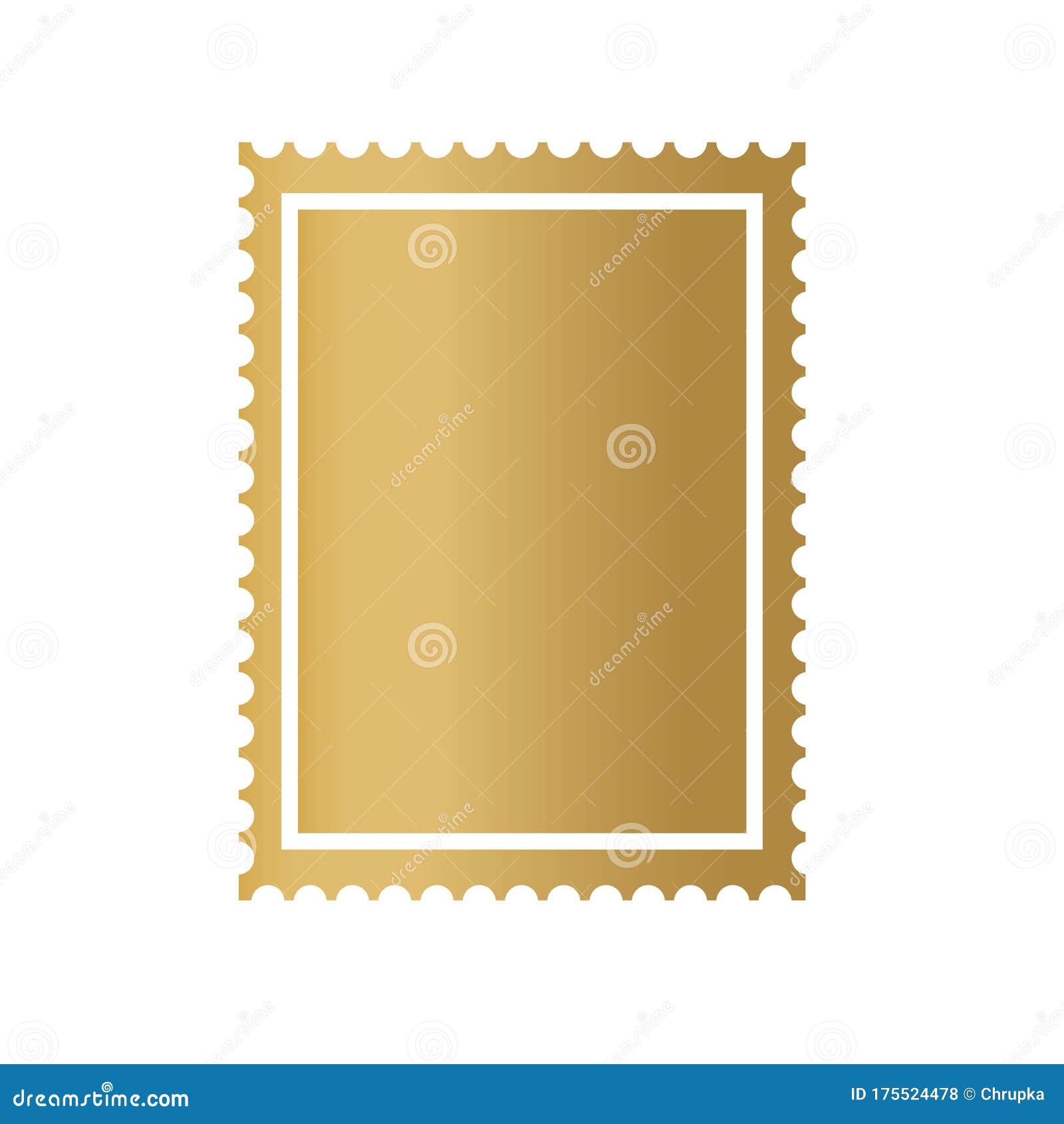 Golden Postage Stamp Frame Icon Stock Vector - Illustration of mark ...