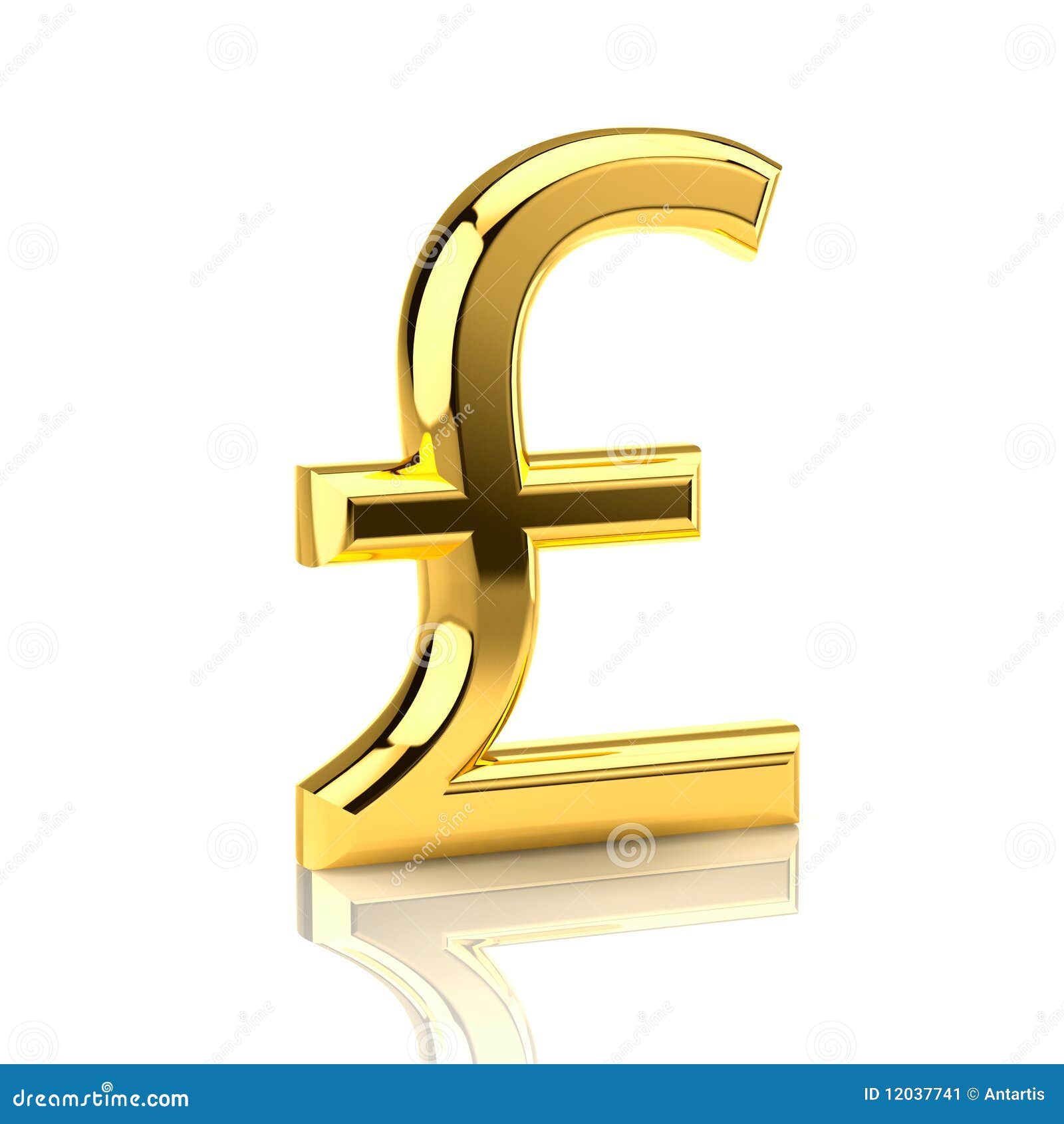 Golden pound sign on white stock illustration. Illustration of design ...