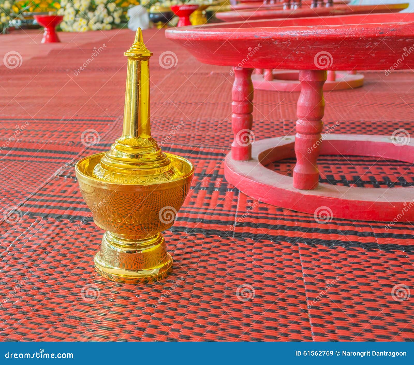 Golden Pour Water Containers For Buddhist Death Ceremony./In Thai ...