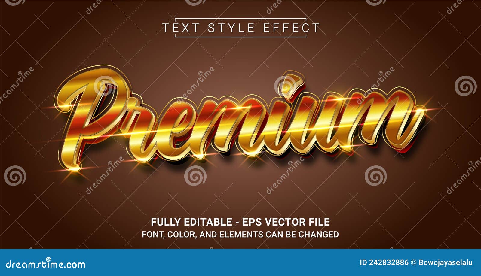 Golden Premium Text Style Effect. Editable Graphic Text Template Stock ...