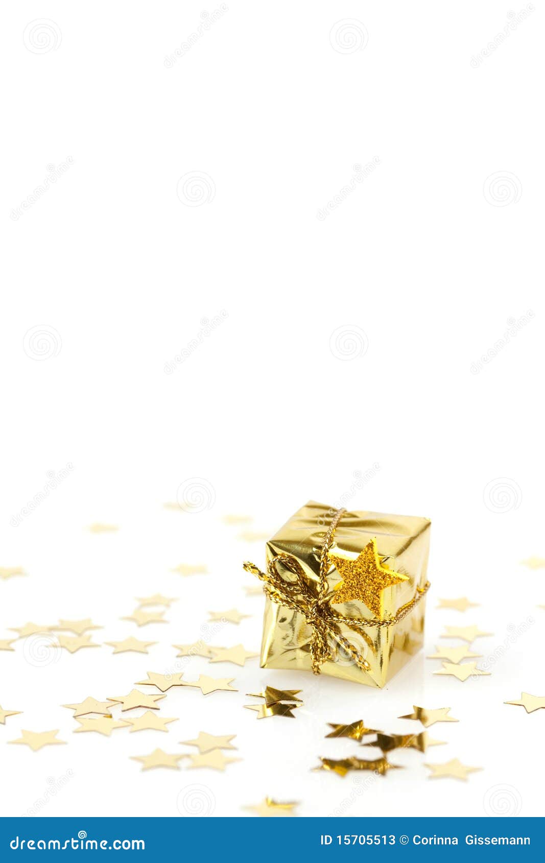 Golden present stock image. Image of copy, christmas - 15705513