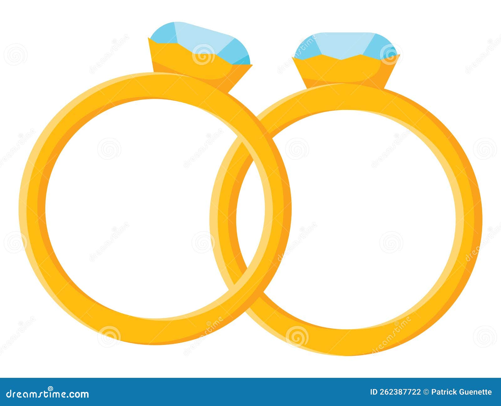 Golden Proposal Rings with Blue Stones, Icon Stock Vector ...