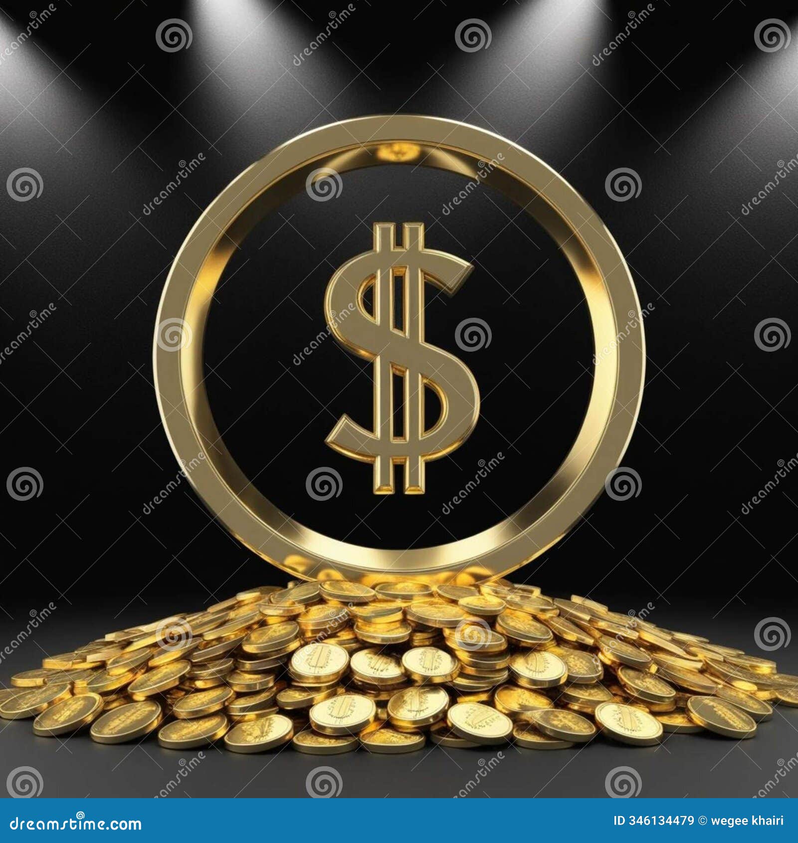 Golden Prosperity: a Gleaming Pile of Wealth Stock Image - Image of ...