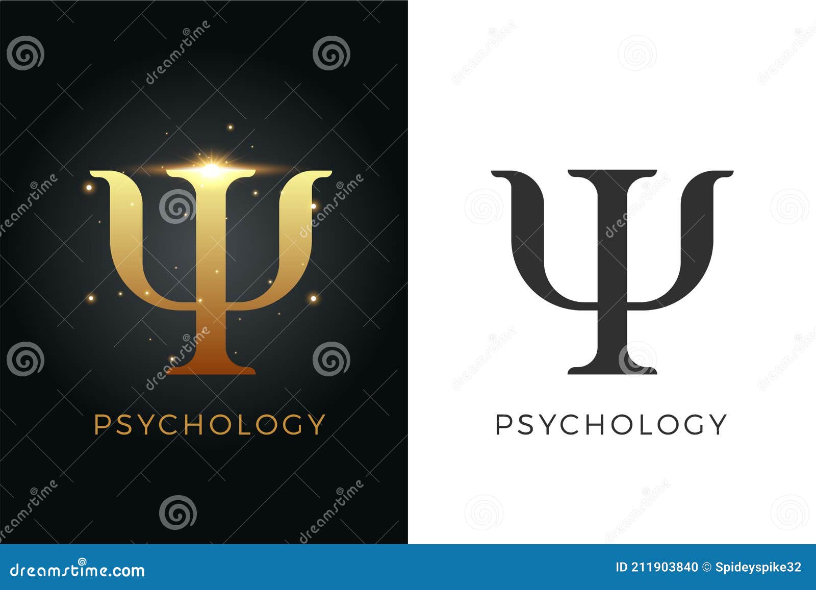 The Golden Psych Symbol. Isolated Vector Illustration Stock ...