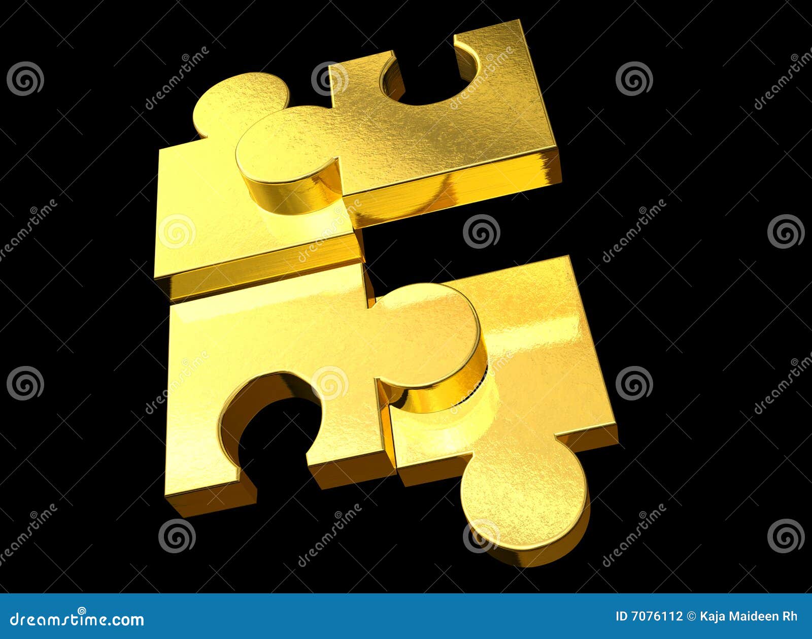 Golden puzzle stock illustration. Illustration of concept - 7076112