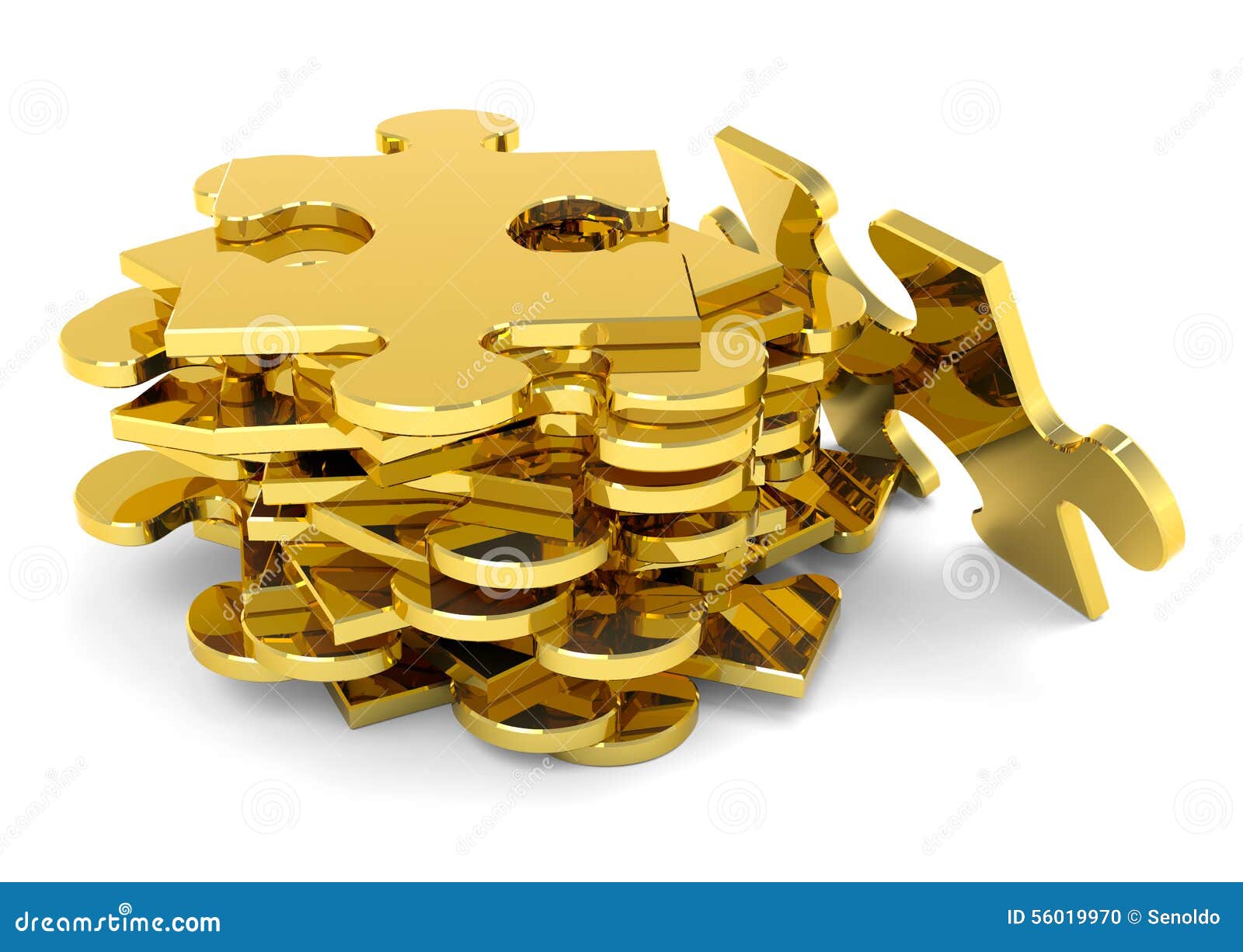 Golden puzzle pieces. stock illustration. Illustration of golden - 56019970