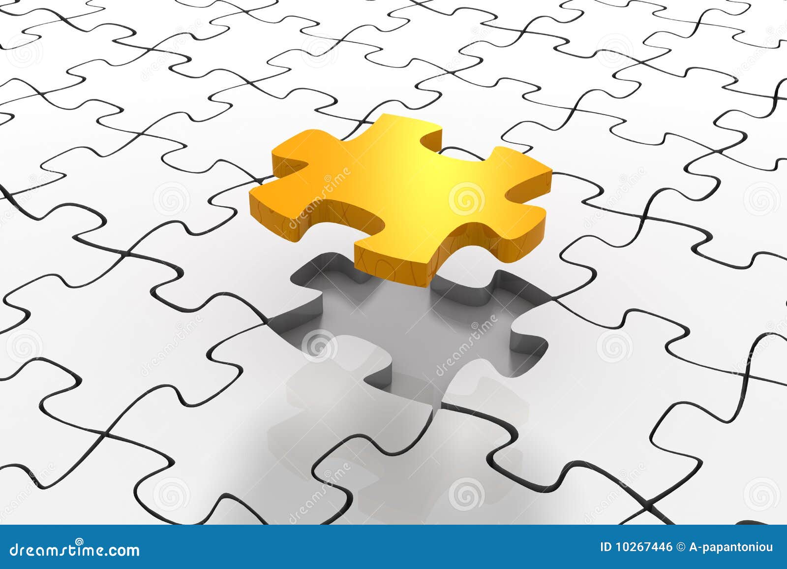 Golden Puzzle Solution stock illustration. Illustration of unique ...