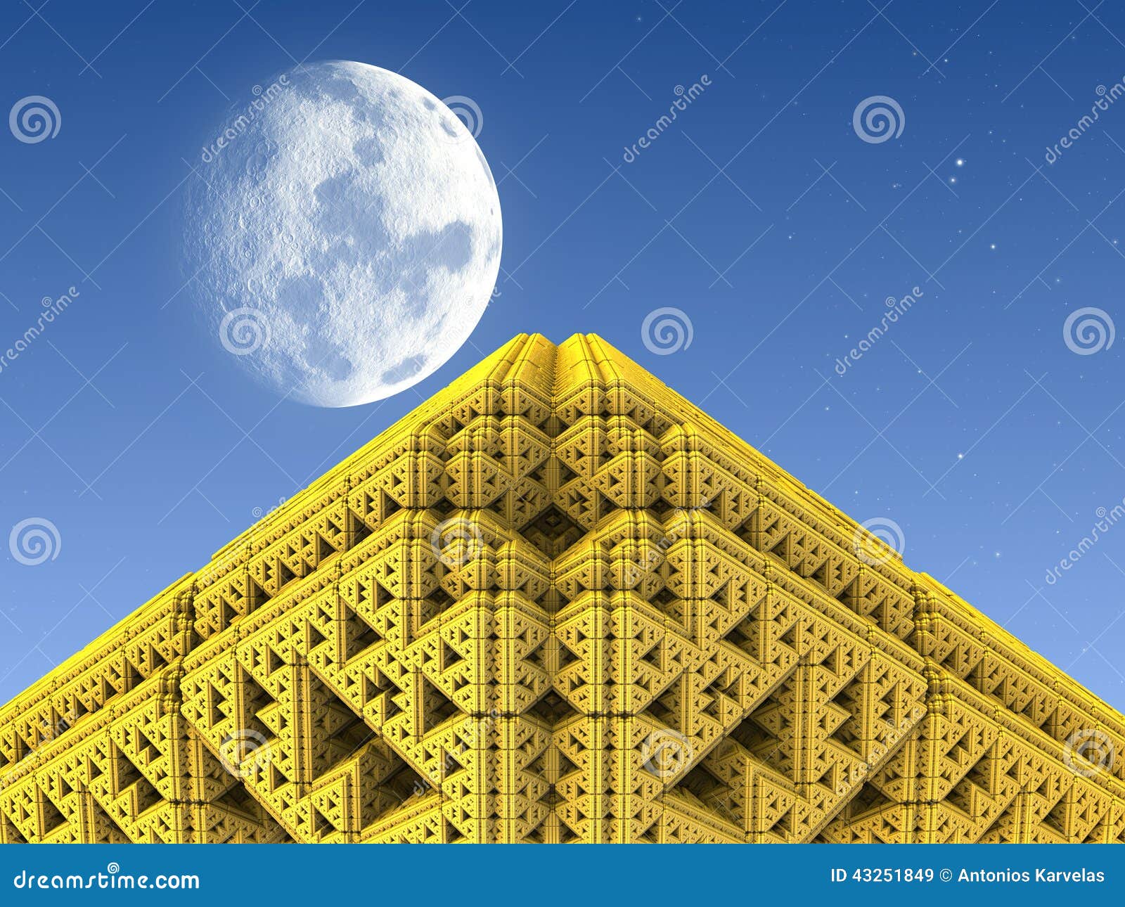 Golden Pyramid stock illustration. Illustration of archaeological ...