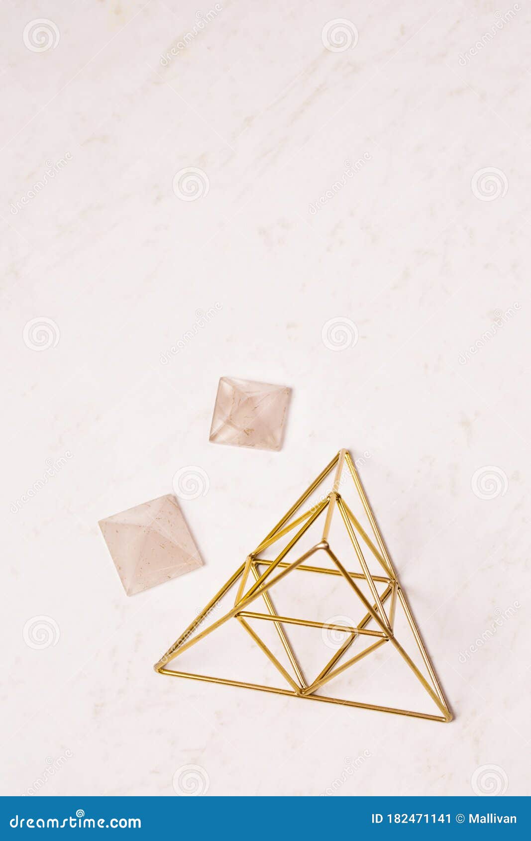 Golden Pyramid and Rock Crystal Pyramids Stock Image - Image of belief ...