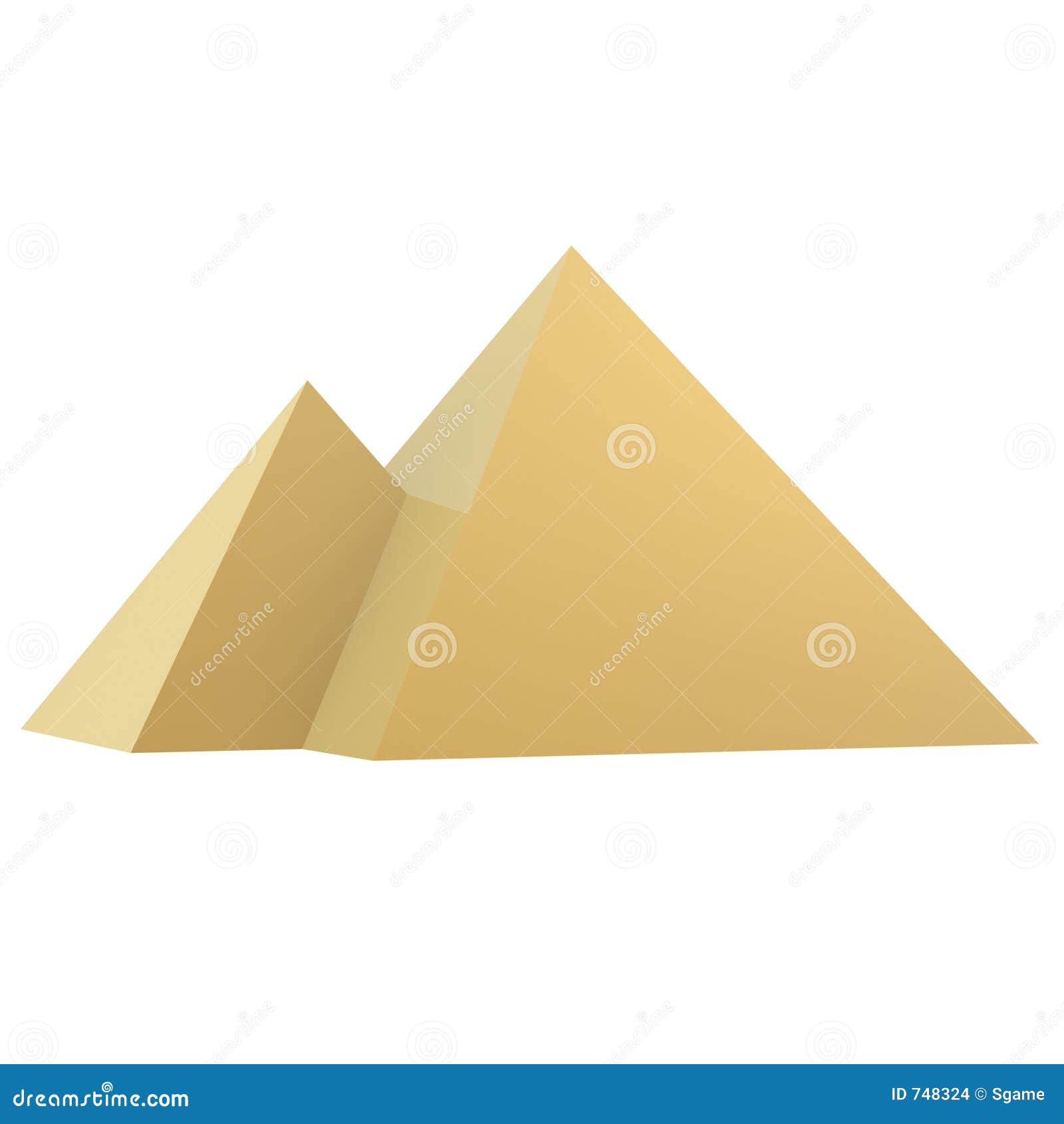 Golden Pyramids, Geometric Mesh Background. Yellow Horizontal Backdrop ...