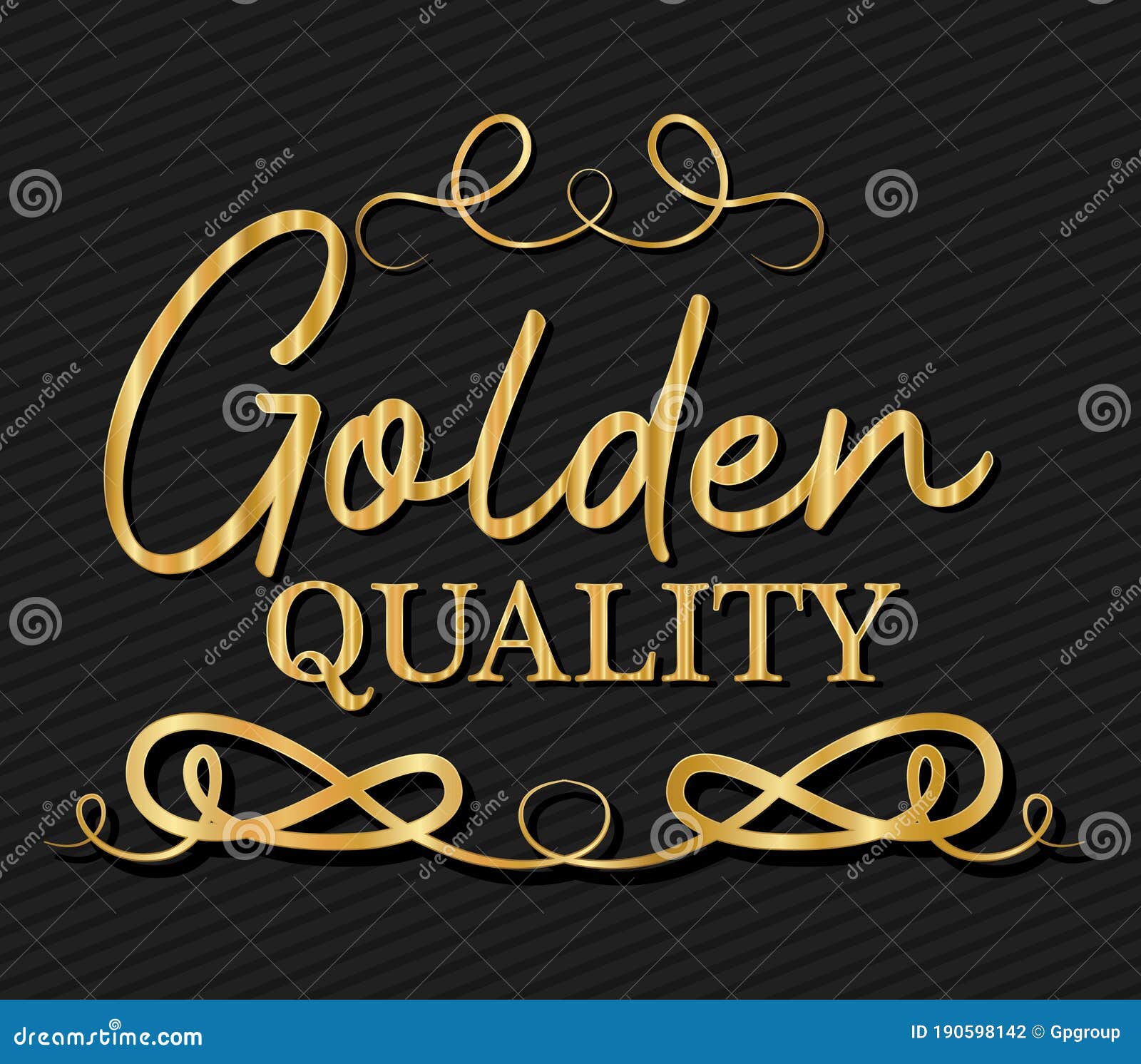 Golden Quality with Ornament Vector Design Stock Vector - Illustration ...