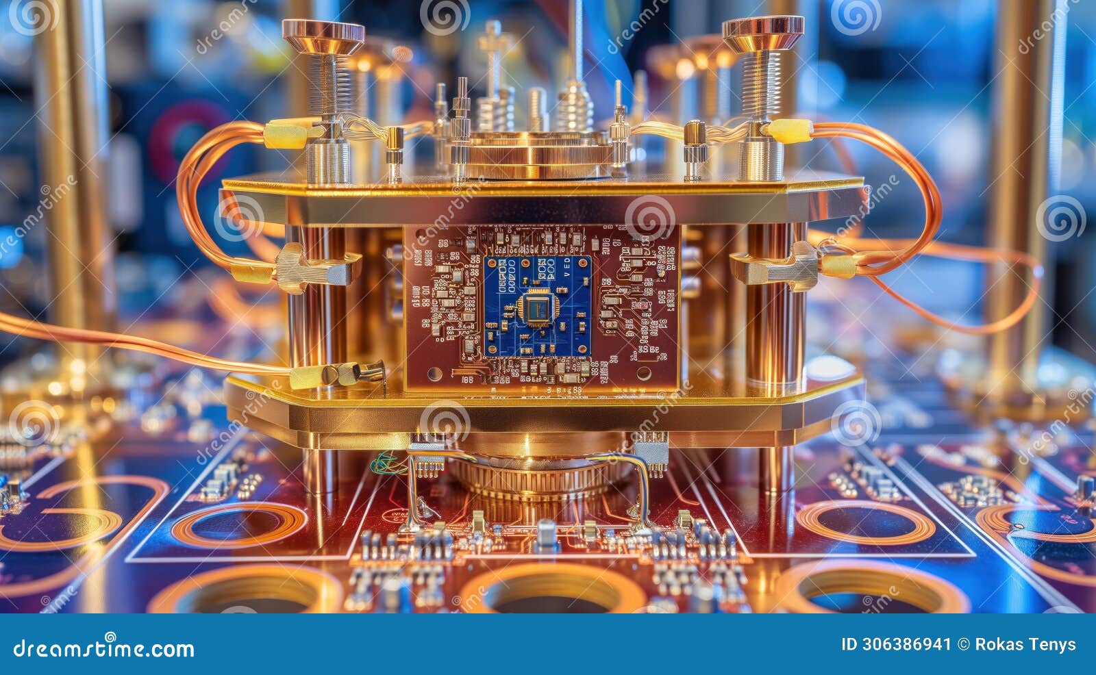 Golden Quantum Super Semiconductor Chip. Abstract Future Technology ...
