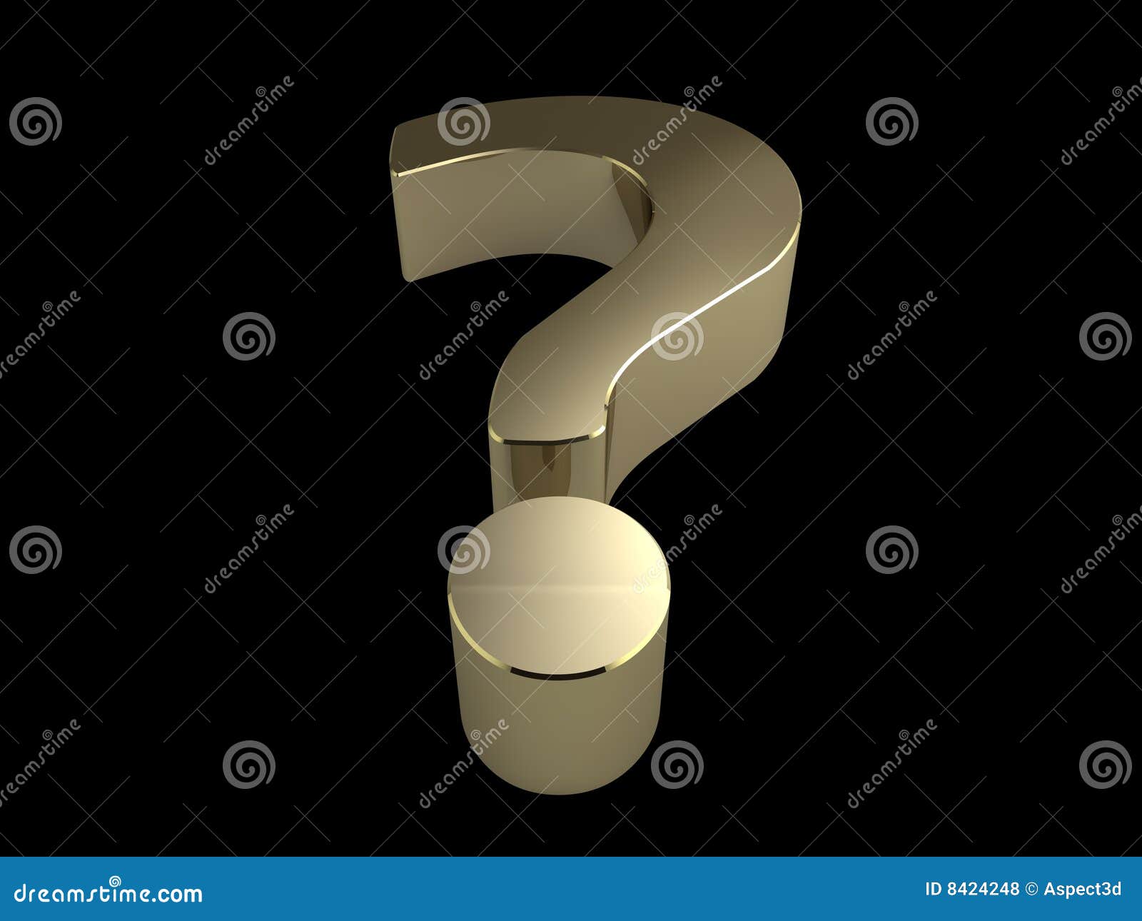 Golden Question Mark On Vertical Blue Sheet Royalty-Free Stock ...