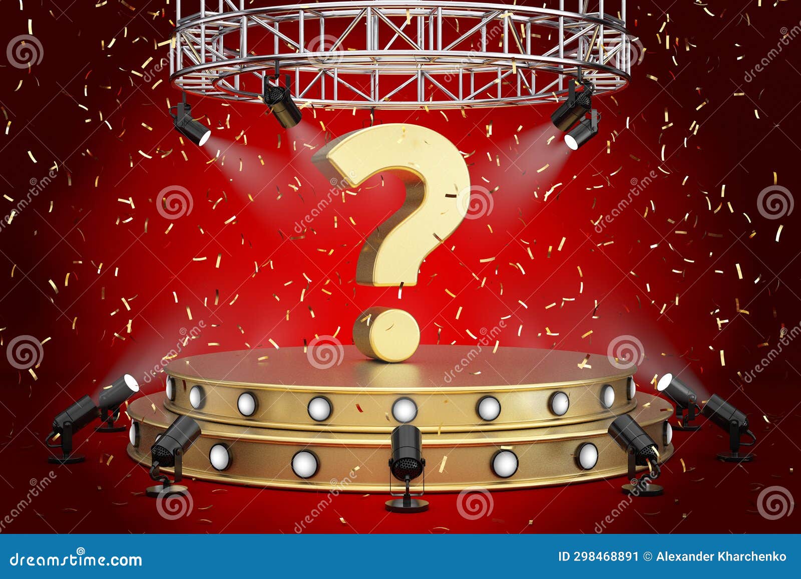 Golden Question Mark Symbol Made Of Inflatable Air Balloon Stock Image ...