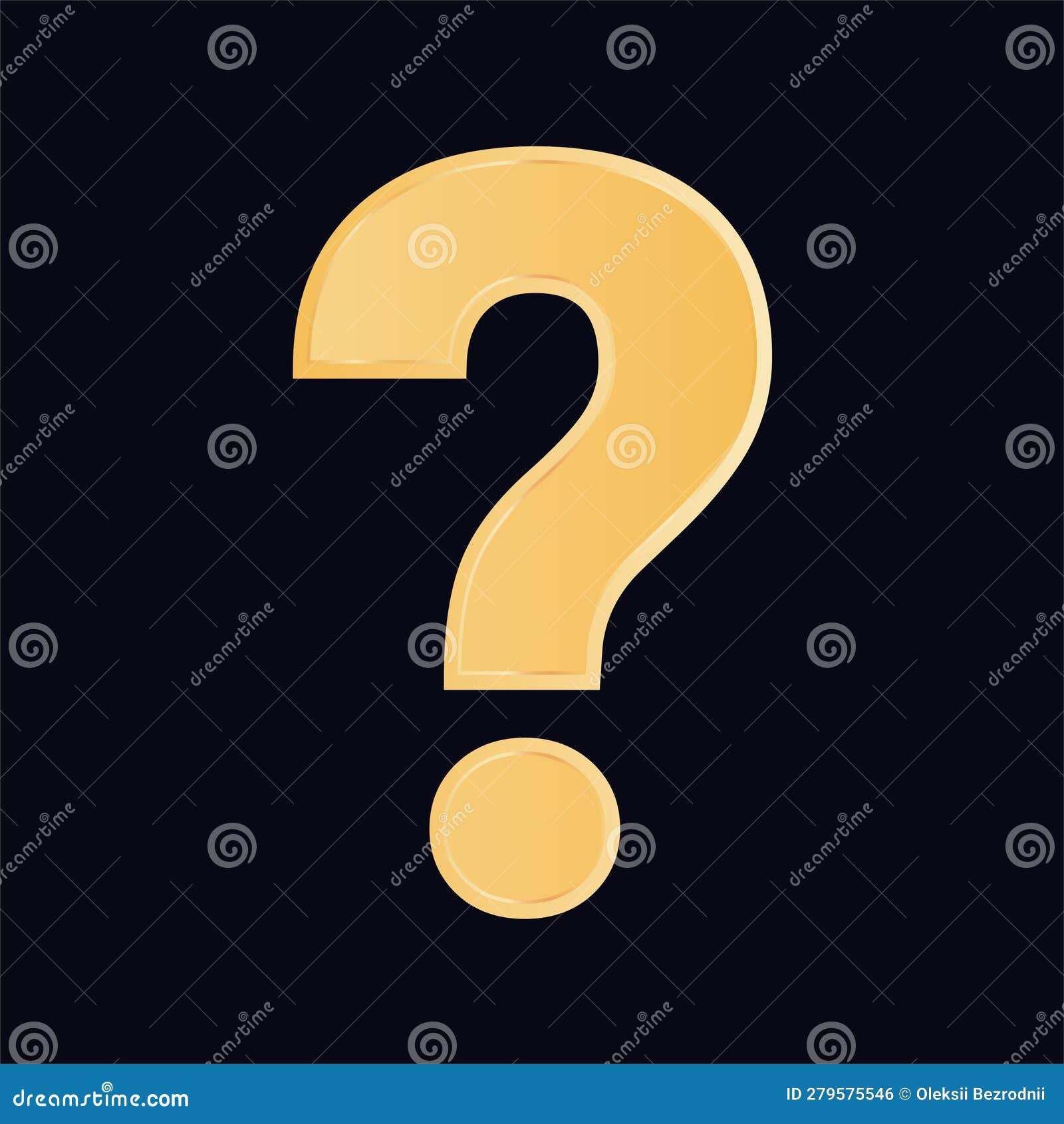 Golden Question Mark Vector Icon Stock Illustration - Illustration of ...
