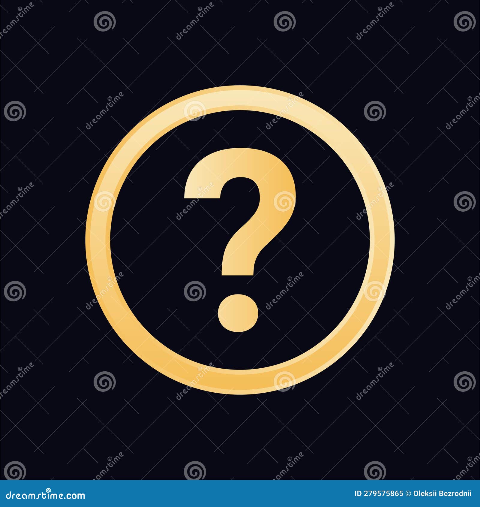 Golden Question Mark Vector Icon Stock Vector - Illustration of button ...