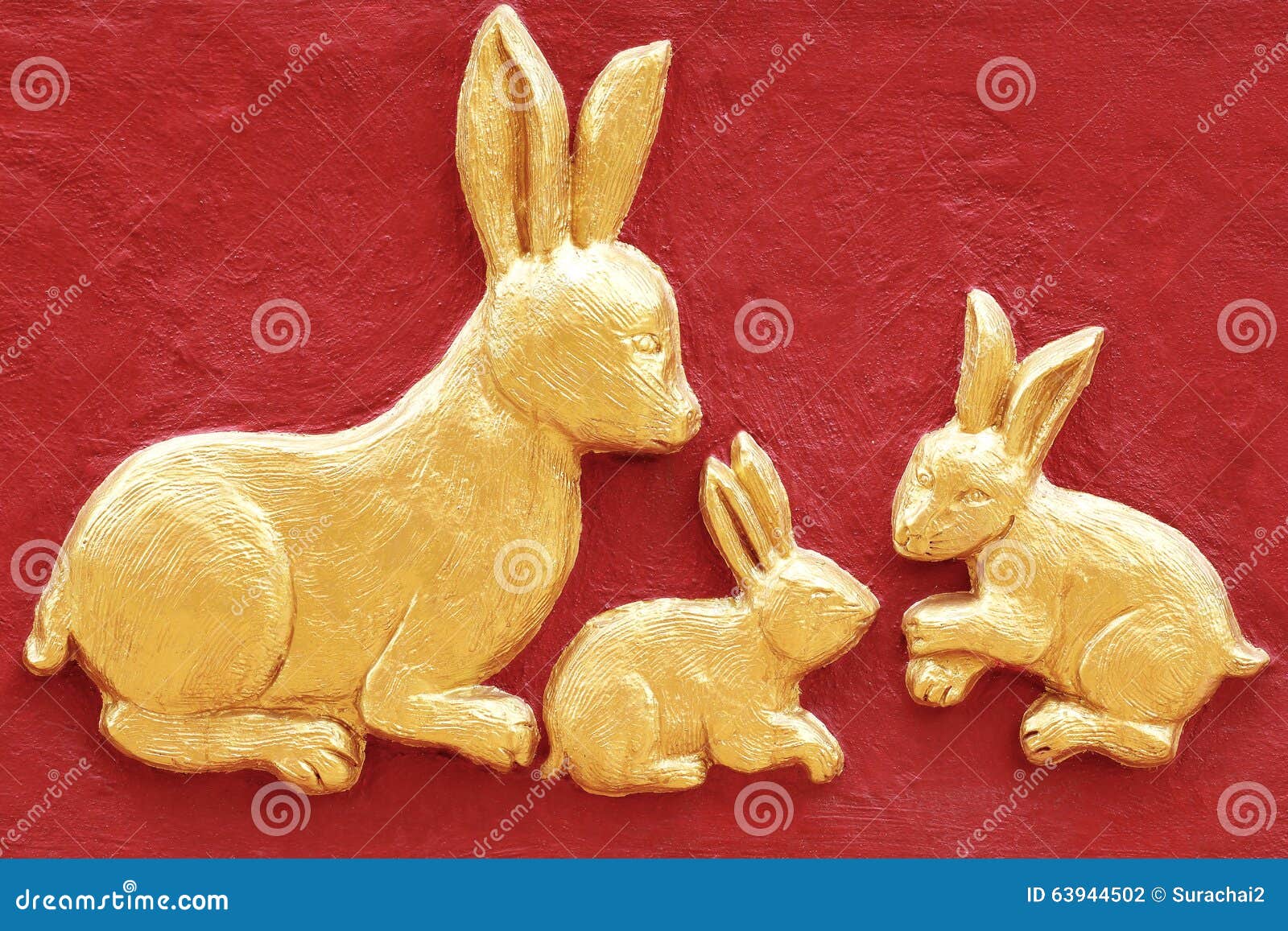 Golden Rabbit Sculptures Wall Photos - Free & Royalty-Free Stock Photos ...