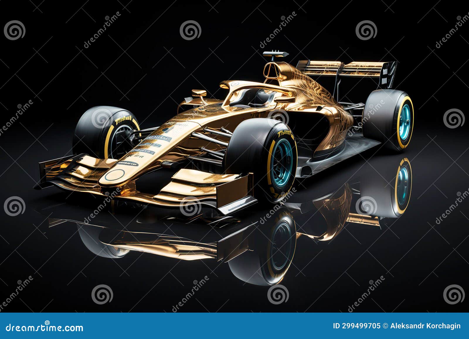 Golden Racing Car for the Winner of Formula One Race Stock Image ...