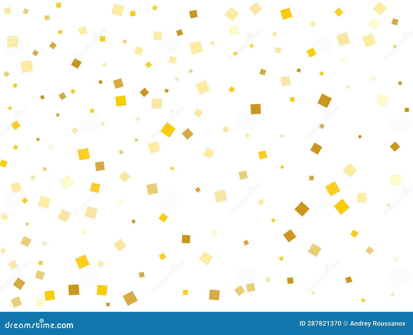 Golden Rain from Square Confetti. Vector Illustration Stock ...