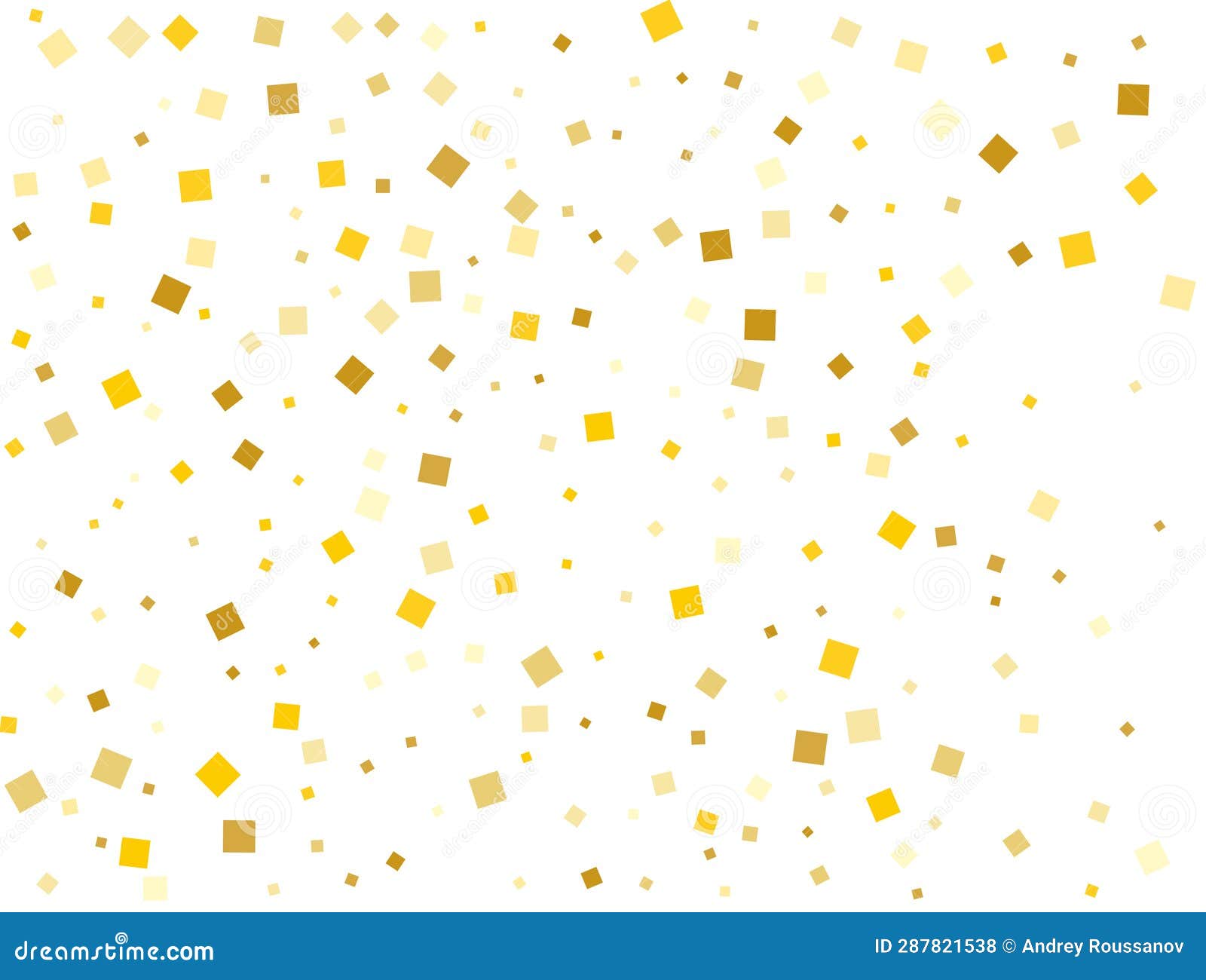 Golden Rain from Square Confetti. Vector Illustration Stock Vector ...