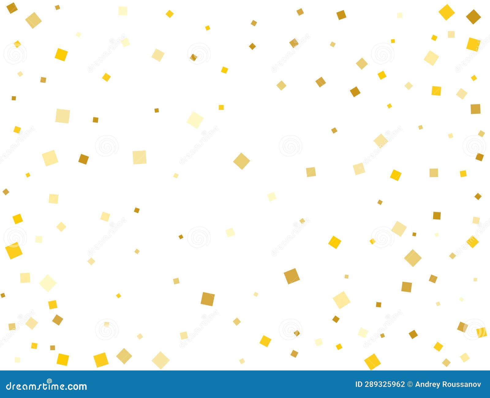 Golden Rain from Square Confetti. Vector Illustration Stock Vector ...