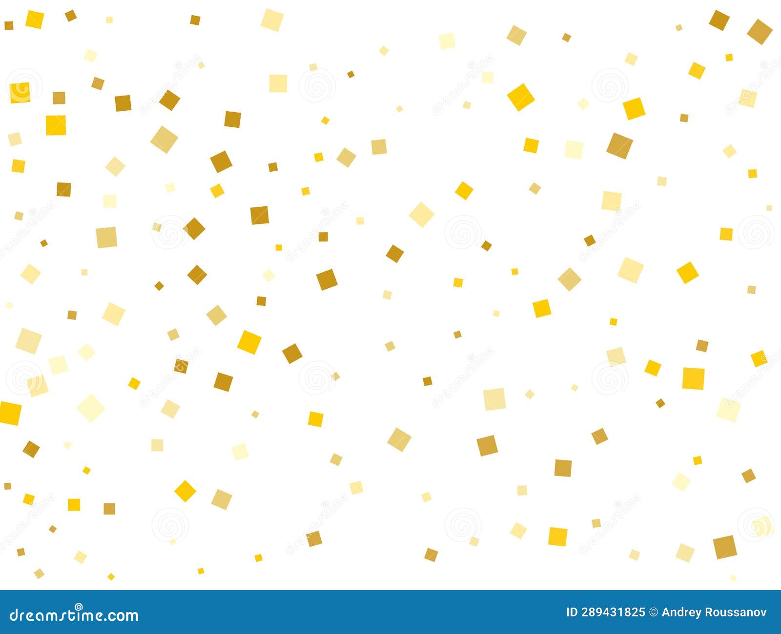Golden Rain from Square Confetti. Vector Illustration Stock ...