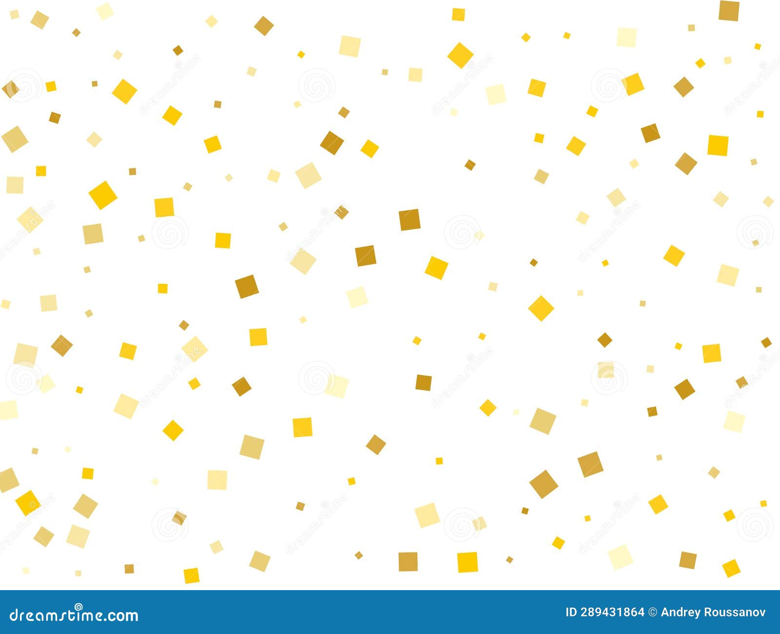 Golden Rain from Square Confetti. Vector Illustration Stock ...