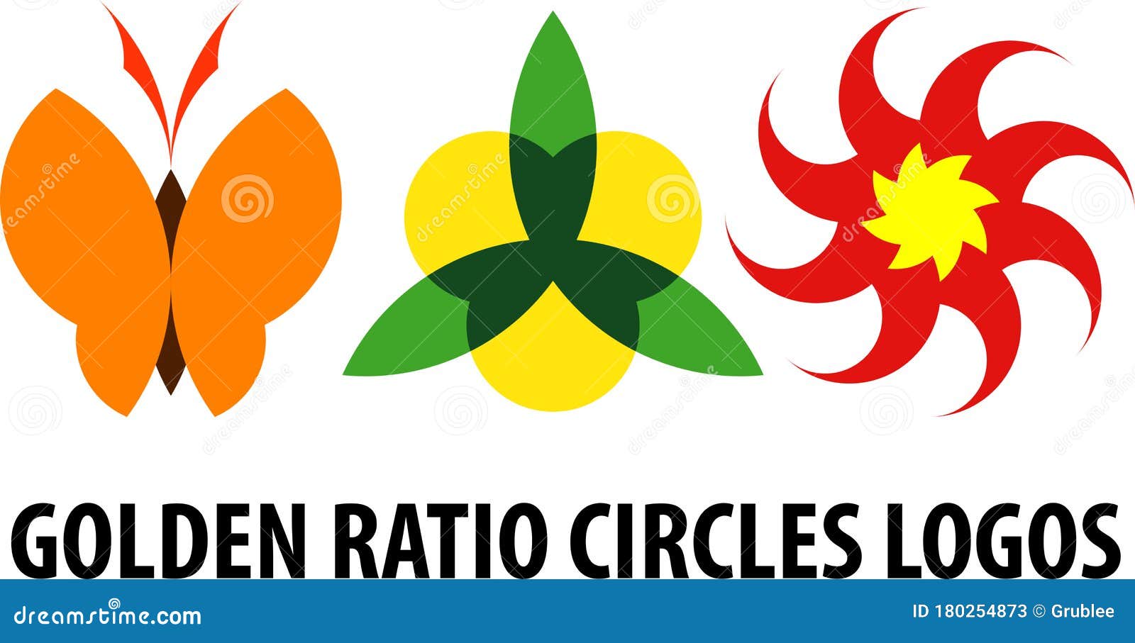 Golden ratio circles logos stock vector. Illustration of shapes - 180254873
