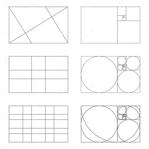 Golden Ratio Frames, Rectangles. Method Golden Section. Set of Harmony ...