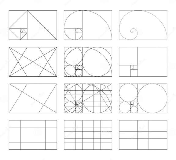 Golden Ratio Frames, Rectangles. Method Golden Section Templates ...