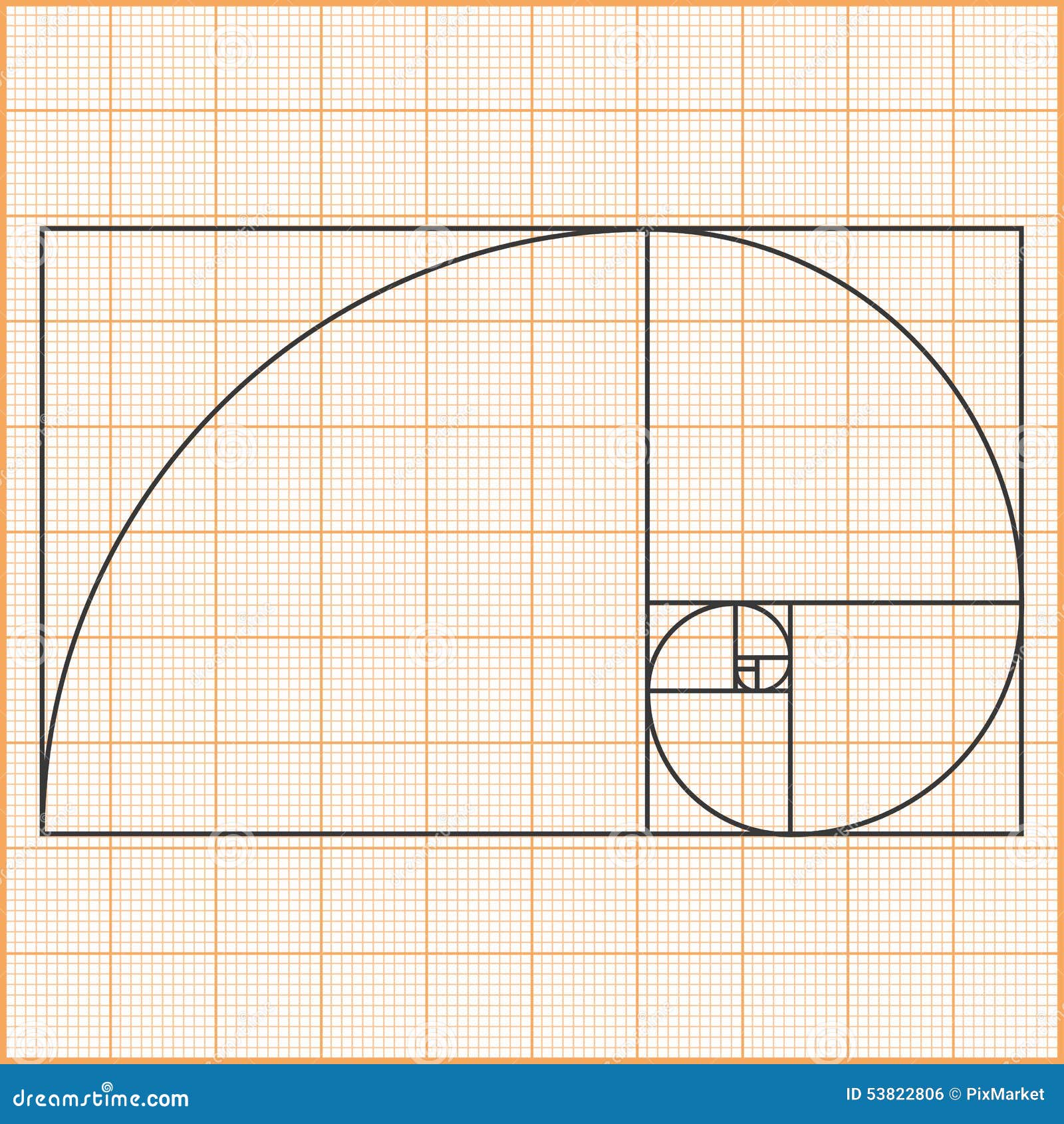 Golden Ratio stock vector. Illustration of spiral, vector - 53822806